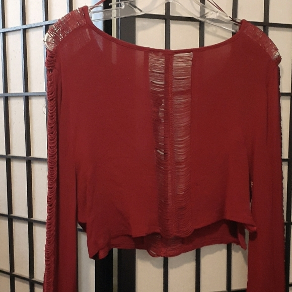 Missguided | Tops | Sexy Burgundy Crop Top With Shirred Detailing And ...